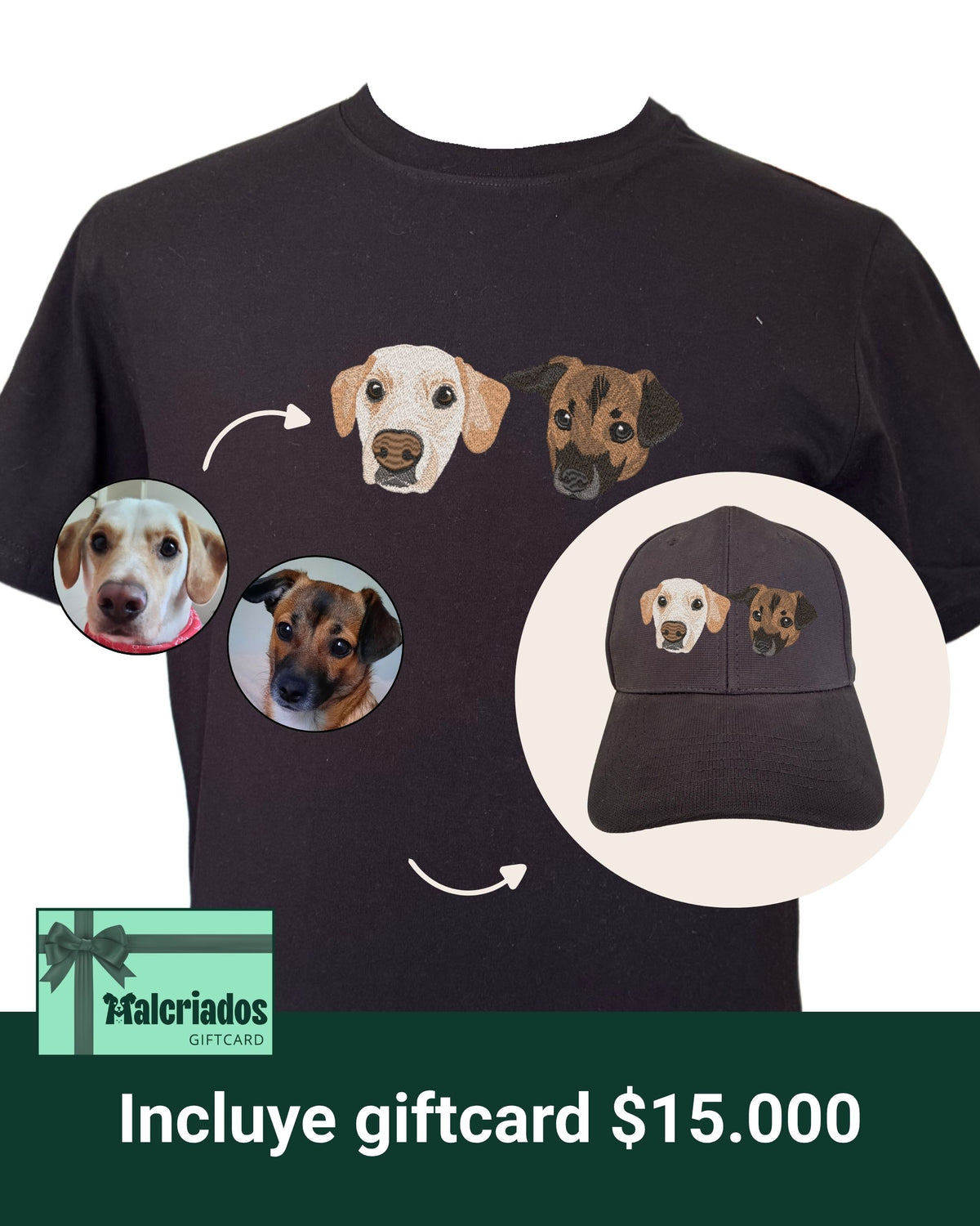 Pack con 2 regalones bordados: Polera + Jockey – Malcriados